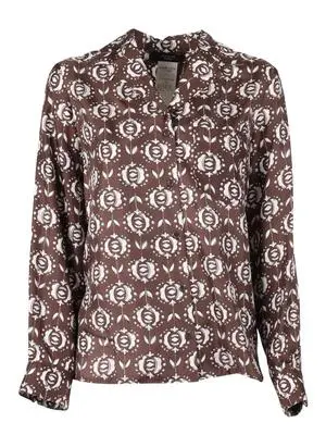 Max Mara Printed Silk Shirt - Brown