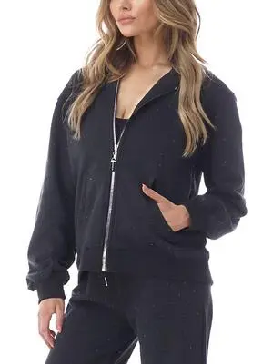 Heaven Hooded Zip Up Sweatshirt - Black