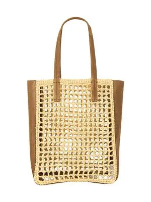 Khaite Zoe Small Raffia Tote Bag - Natural & Mud