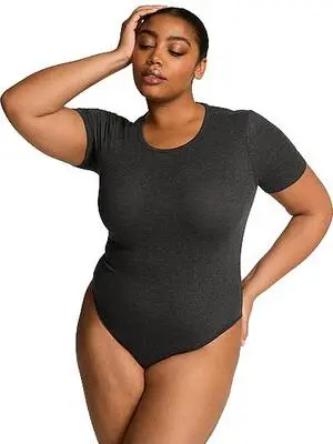 Victoria's Secret So Soft™ Modal Ribbed Short-sleeve Bodysuit - Grey