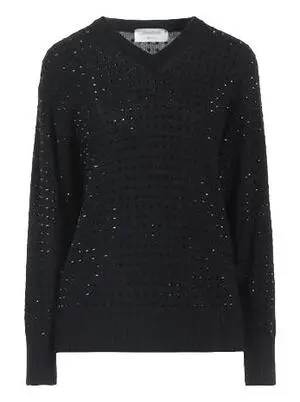 Sportmax Knitted V-neck Sweater - Black