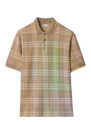 BURBERRY Checked Cotton Polo Shirt