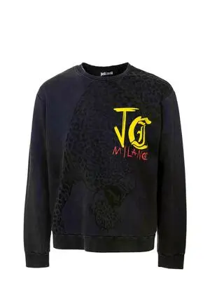 Just Cavalli Leopard-print Sweatshirt - Black