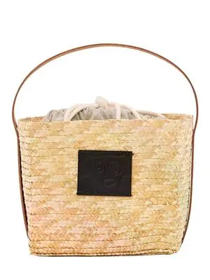 Plan C Woven Raffia Tote Bag - Neutrals