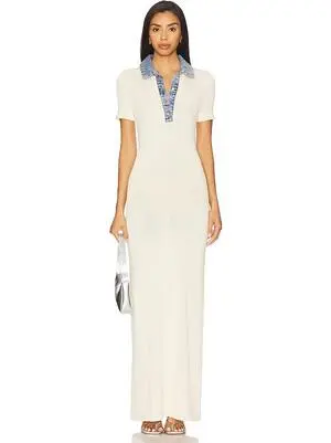 SEROYA Reye Maxi Dress Eggshell & Coastline