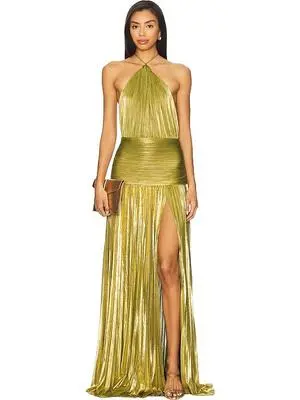 Retrofete Thalia Dress - Metallic Peridot