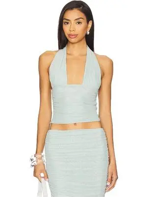 SEROYA Bimini Mesh Halter Top - Frosted Sea