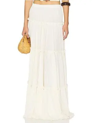 Tularosa Tiered Maxi Skirt - Ivory