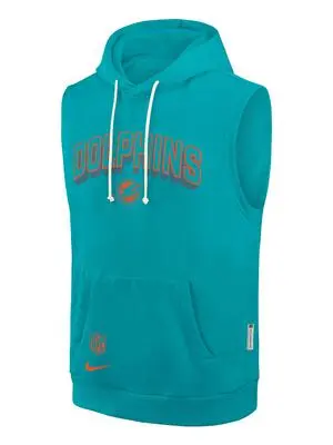 Nike Miami Dolphins Sideline Dri-fit Nfl Sleeveless Pullover Hoodie - Green