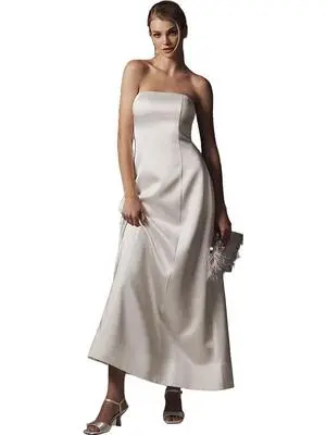 MARE MARE Piper Strapless Fit & Flare Maxi Dress - Ivory