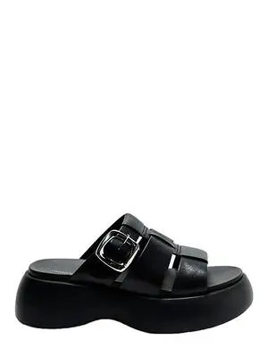 Intentionally Blank Nell Platform Slide Sandals - Black