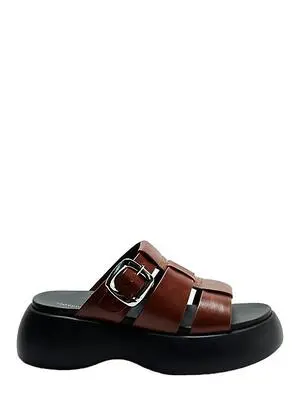 Intentionally Blank Nell Platform Slide Sandals - Brown