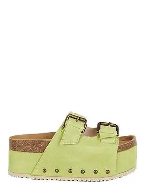 Intentionally Blank Cooper-2 Platform Slide Sandals Green