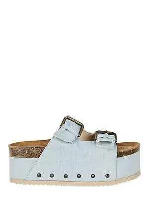 Intentionally Blank Cooper-2 Platform Slide Sandals Light Blue