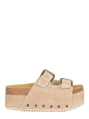 Intentionally Blank Cooper-2 Platform Slide Sandals Taupe