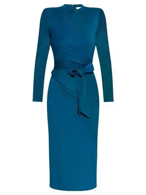 Diane Von Furstenberg Draped Midi Dress - Blue