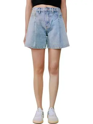 HEY JOANIE Pleated Shorts - Blue