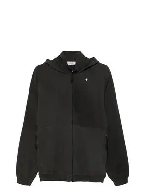 Stone Island Zip-up Hoodie - Black