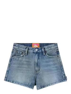 HEY JOANIE Utility Denim Shorts - Blue