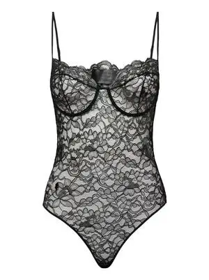 Philipp Plein Lace Bodysuit - Black
