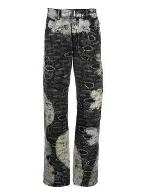 Givenchy Distressed Straight-leg Trousers - Black