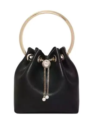 JIMMY CHOO Bon Bon Mini Bucket Bag - Black