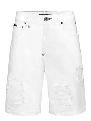 Philipp Plein Formentera Skulls Shorts - White