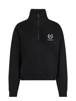 Karl Lagerfeld Zip-up High-neck Sweatshirt - Black