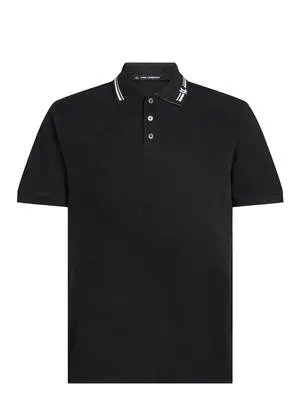 Karl Lagerfeld Contrast-trim Polo Shirt - Black