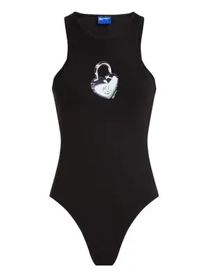 Karl Lagerfeld Love Unlocked Bodysuit - Black