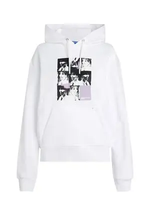 Karl Lagerfeld Relaxed Fit Graphic Hoodie - White