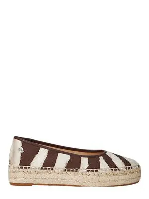 Ralph Lauren Luize Print Canvas Ballet Espadrille - Zebra/dark Hickory