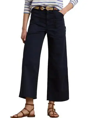 Ralph Lauren Stretch Chino Wide-leg Cropped Pants - Lauren Navy