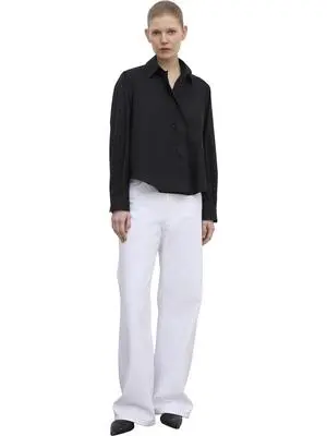 HOUSE OF DAGMAR Cropped Button-up Shirt - Black