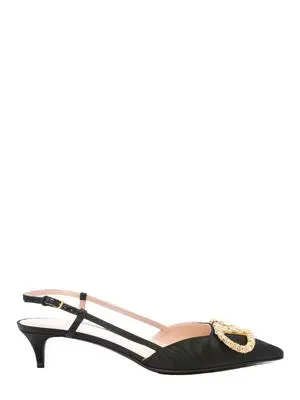 Valentino Garavani 50mm Vlogo Slingback Pumps - Black