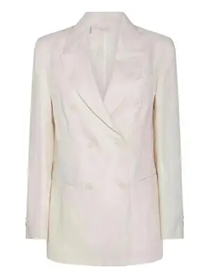 Montedoro Linen Double-breasted Blazer - Neutrals