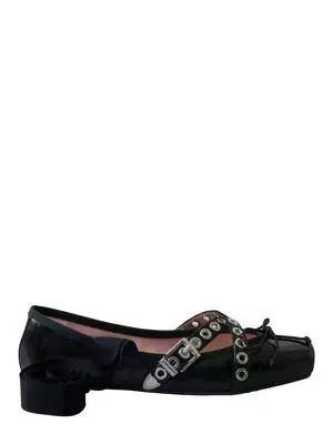 Pretty Ballerinas Leather Ballerina Shoes - Black