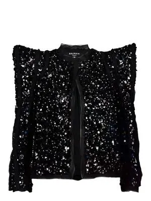 Balmain Sequinned Jacket - Black