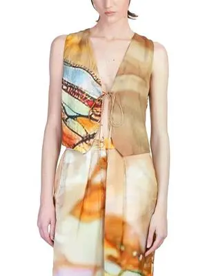 YAVI Graphic-print Vest - Neutrals
