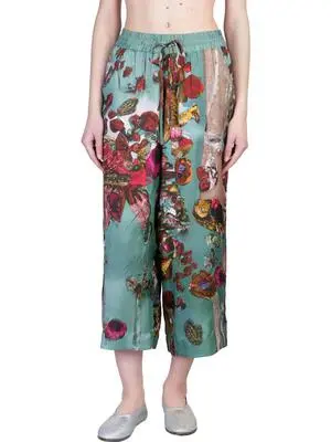 YAVI Graphic-print Trousers - Green