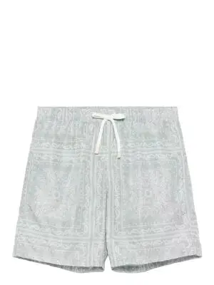 Eleventy Bandana-print Shorts - Green
