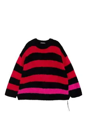 MASTERMIND WORLD Striped Crew Neck Sweater - Black