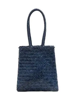 LIFFNER Flat Leather Basket - Blue