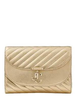 JIMMY CHOO Metallic Leather Clutch Bag - Gold/shiny Gold