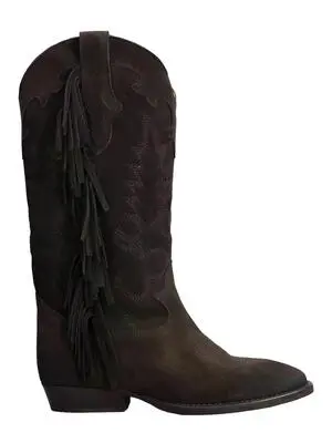 GISEL MOIRE 30mm Oklahoma Cowboy Boots - Brown
