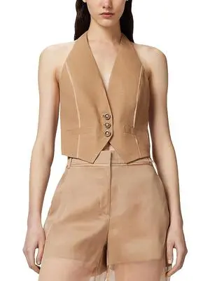 Pinko Cornacchia Vest - Brown- Wood Thrush