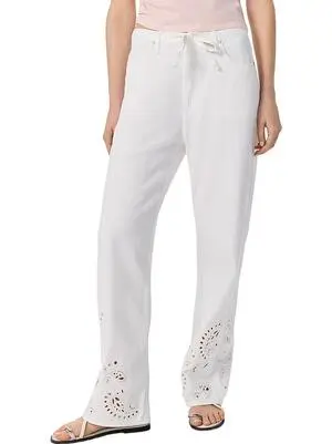 Rag & Bone Ultra Featherweight Phoebe High-rise Drawstring Jeans - White Eyelet