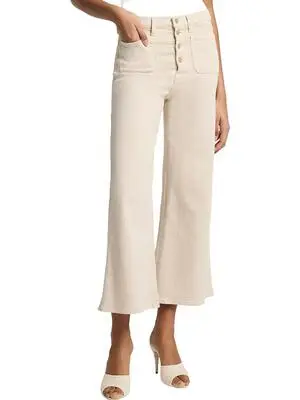 7 For All Mankind Ultra High-rise Cropped Flare Jeans - Creme