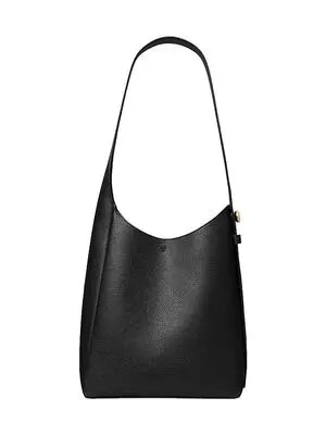 Tory Burch Romy Small Leather Hobo Bag Black