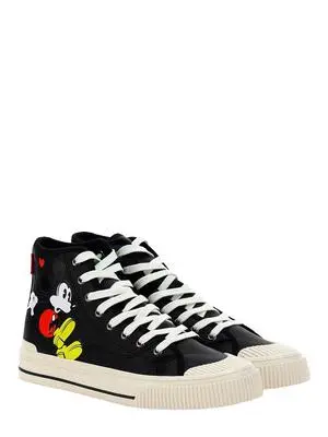 MASTER OF ARTS Mickey Print High Top Sneakers - Black